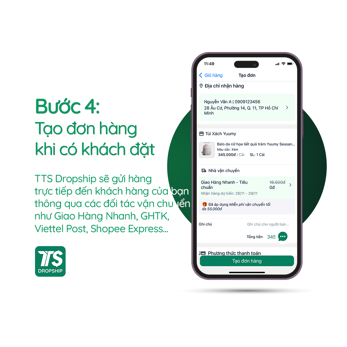 5 bước bán hàng với TTS Dropship - Thị Trường Sỉ